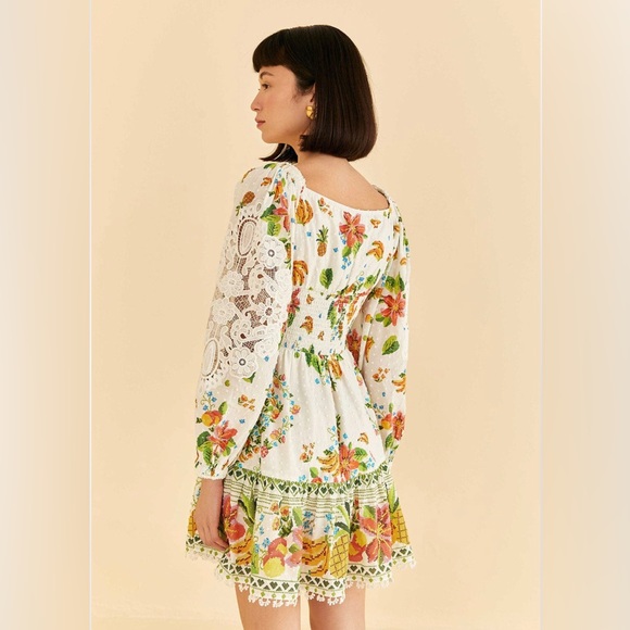 FARM Rio | Dresses | Nwt Farm Rio Offwhite Tropical Romance Scarf Mini ...